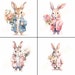 20 Floral Bunny Clipart Bundle PNG & SVG, Nursery Spring Pastel Bundle ...