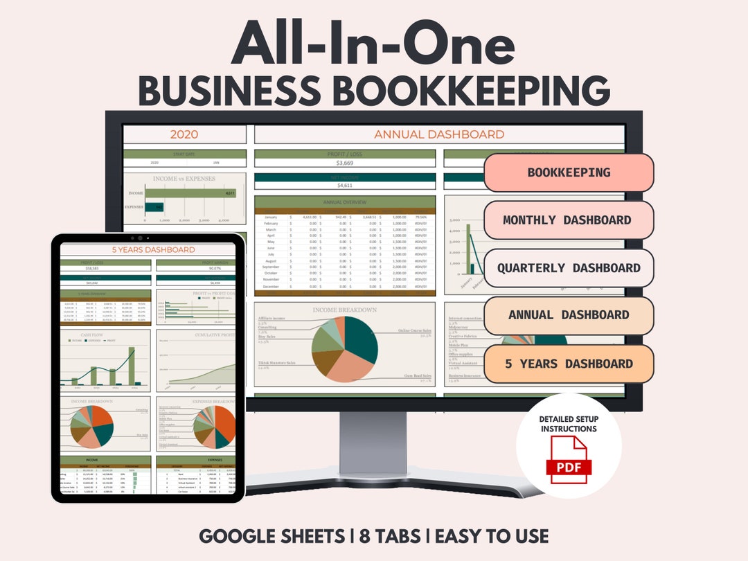 Business Spreadsheet Finance Bundle: Budget, Expense, Income, Profit ...