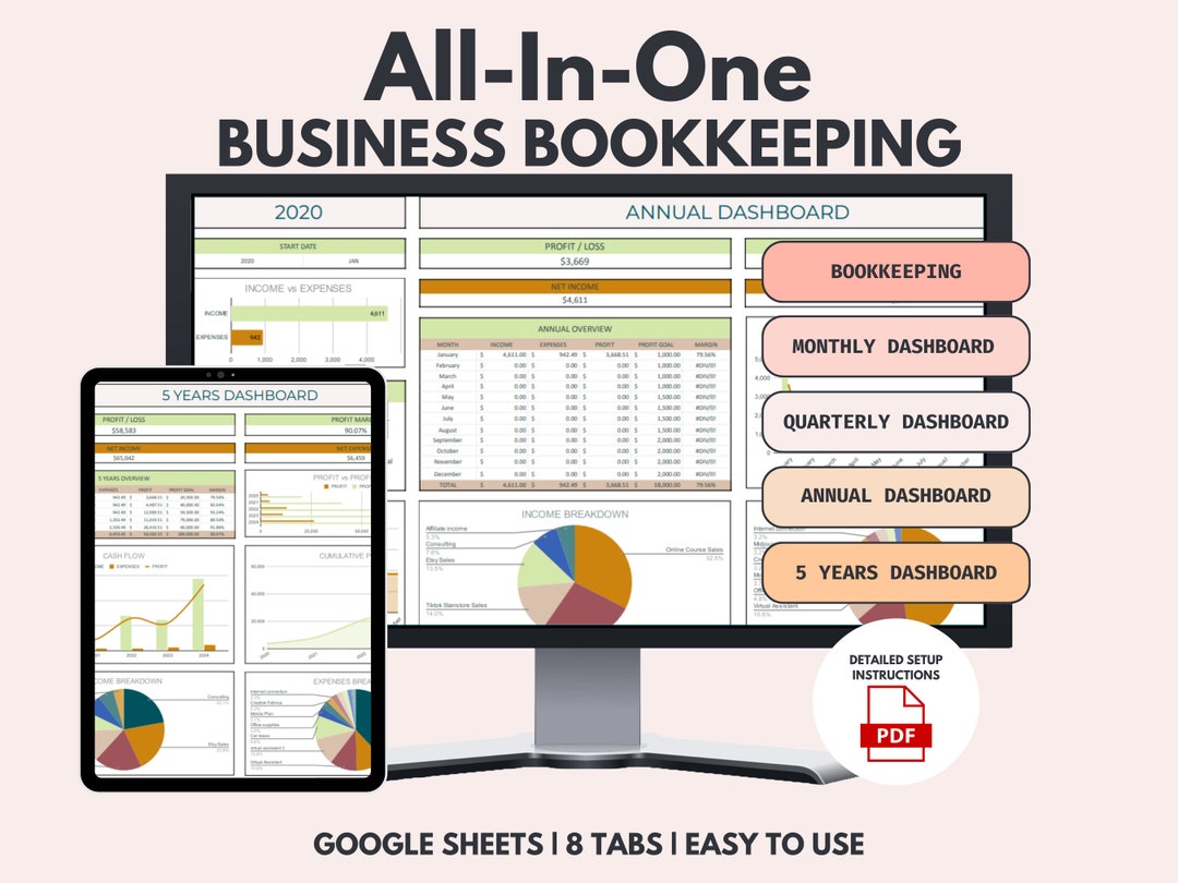 Small Business Finance Tracker: Google Sheets Spreadsheet for Budgeting ...