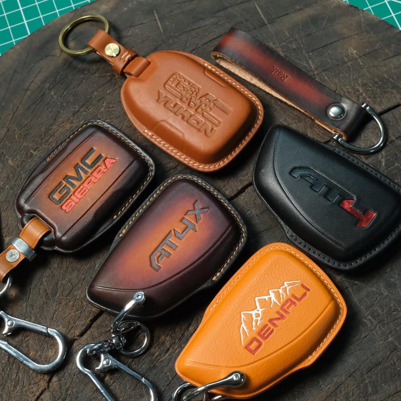 Leather Gmc At4 Key Fob - Etsy