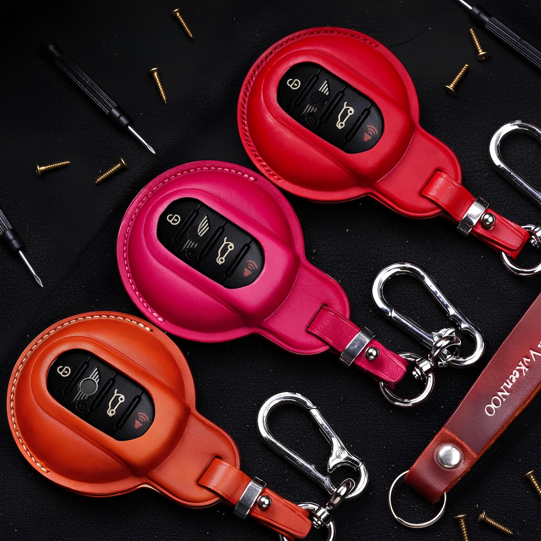 Leather Key Fob Case for MINI Cooper F Series Clubman Hardtop Hatchback ...