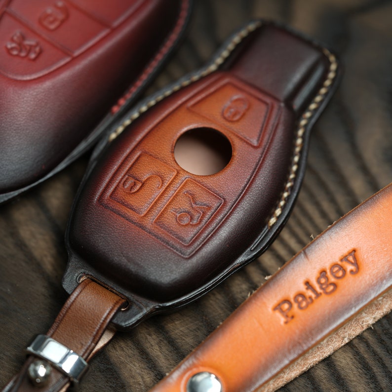 Leather Key Fob Cover Case for Mercedes C Class GLC Cls Cla GL R Slk ...
