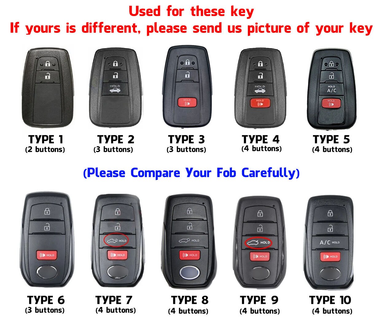 Toyota RAV4, 4runner TRD Pro Key Case Camry Avalon Corolla, Prius Prime ...