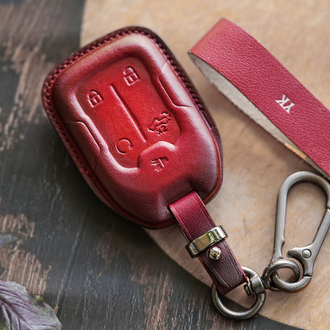 Leather Key Fob Covers for GMC Chevrolet Chevy Silverado Colorado Tahoe ...