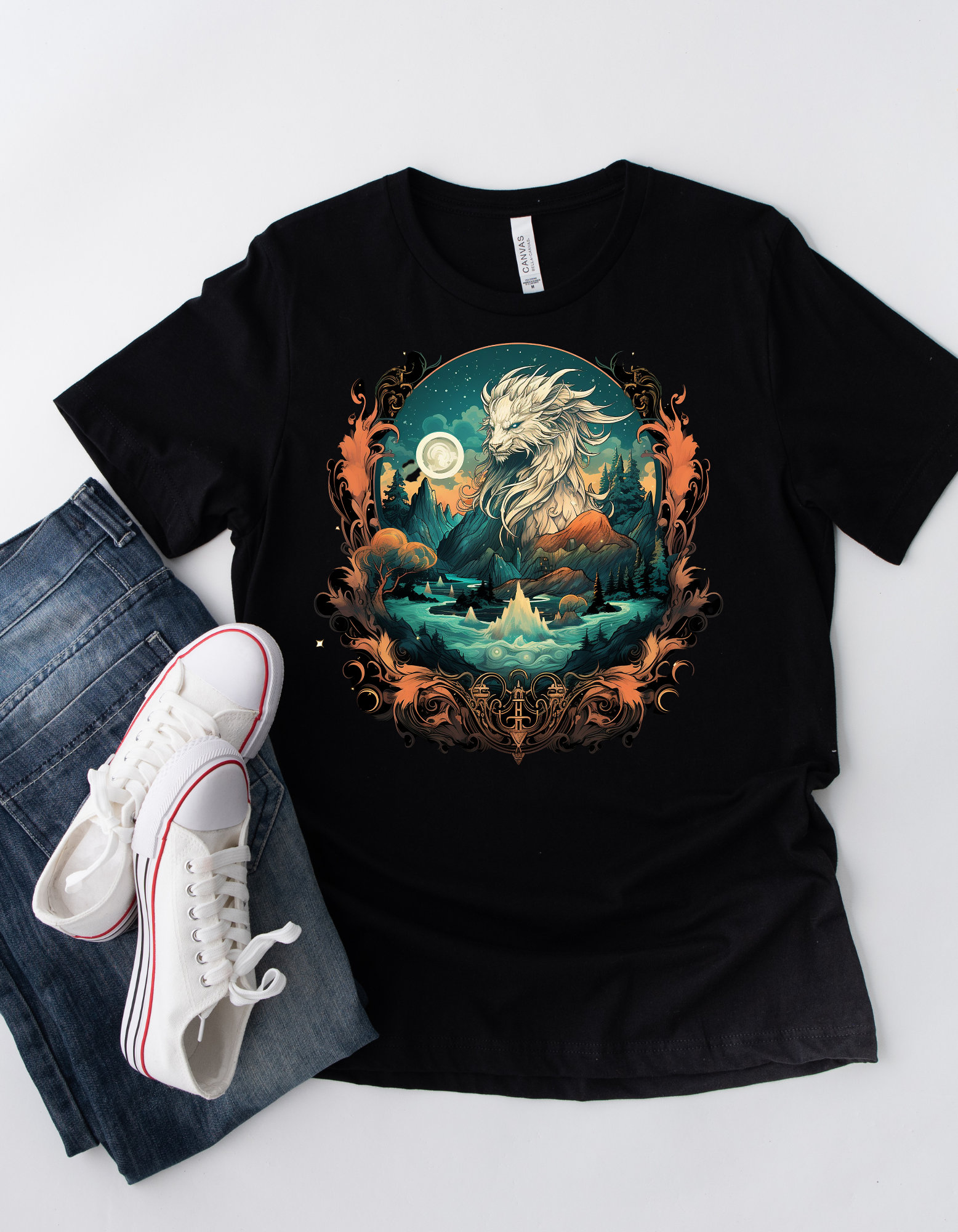 Fantasy Design With Mythical Creatures T Shirt Design Men/women - Etsy