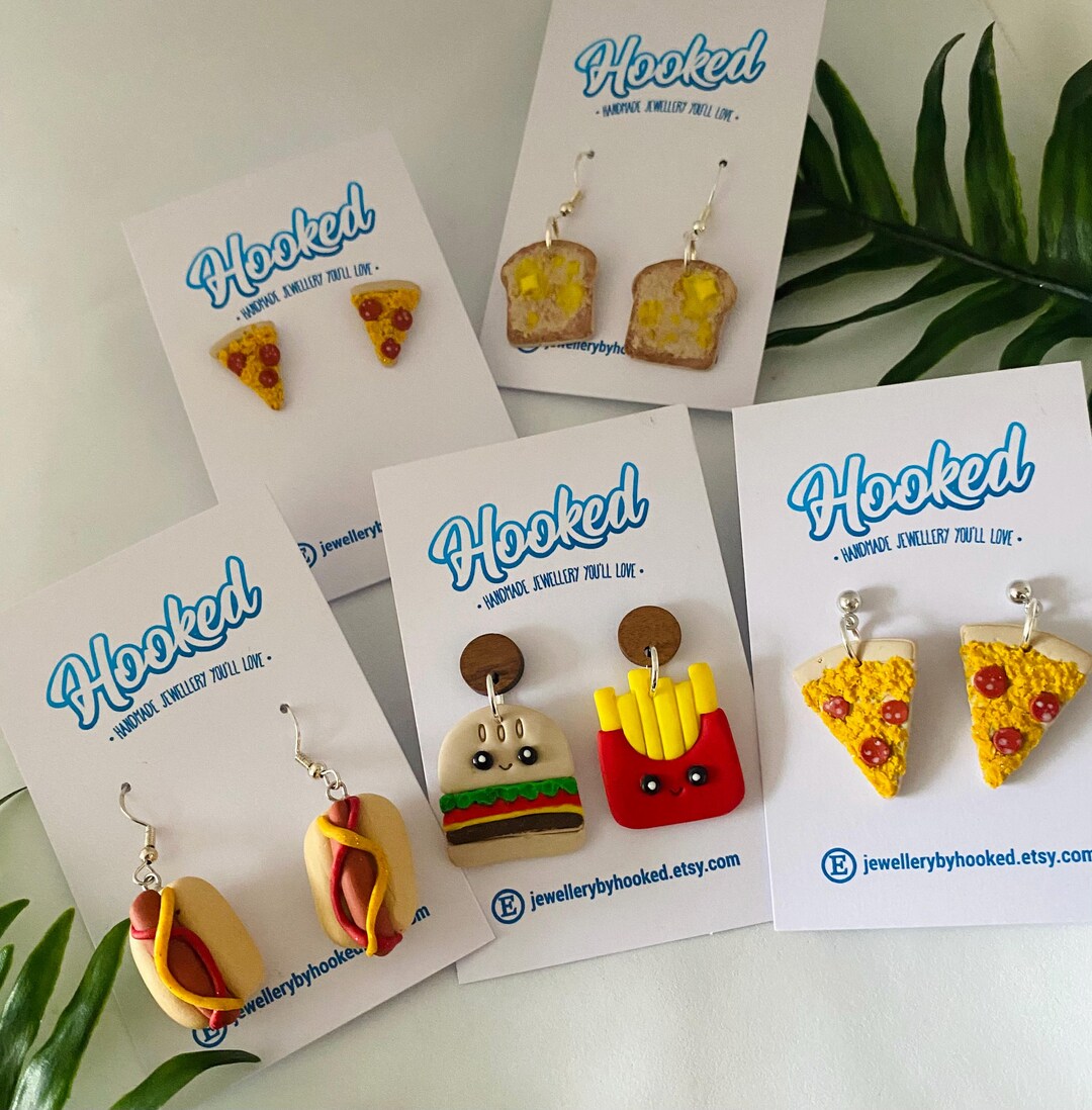 Handmade Fast-food-themed Jewellery – Burger and Fries, Hot Dog, Pizza ...