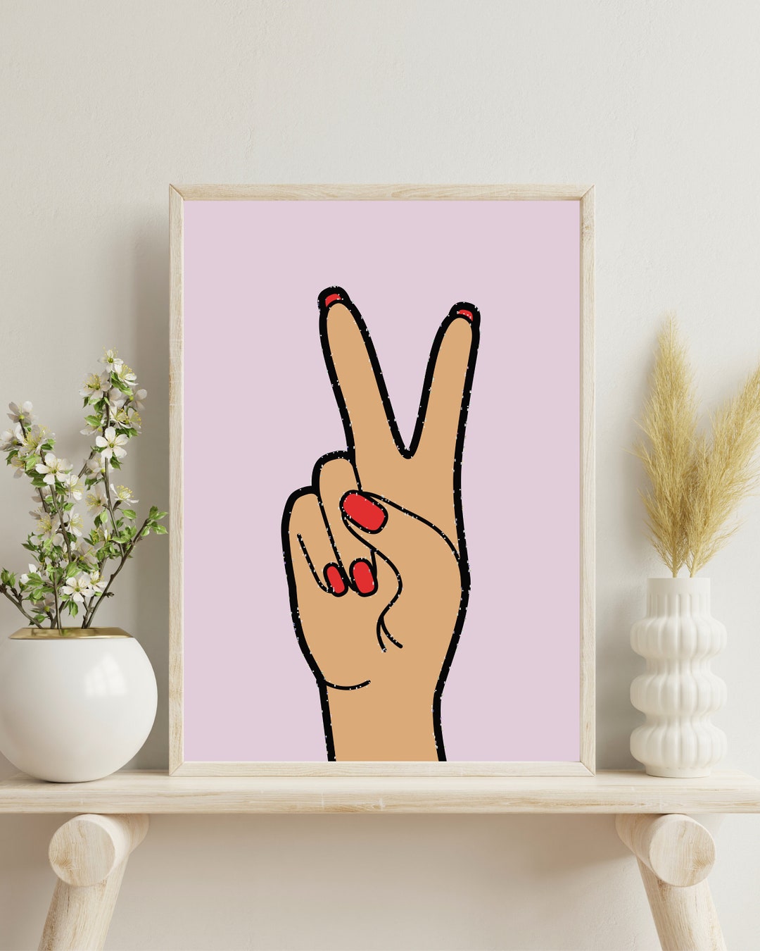 Peace Hand Sign PRINT Poster Design Home Decor ROOM Fun Print Picture ...