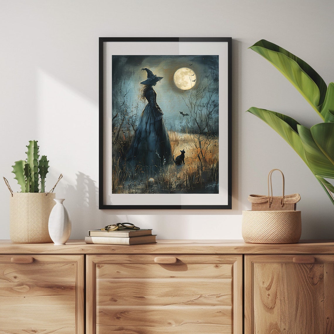 Vintage Halloween Witch Print Dark Cottagecore & Witchy Decor ...