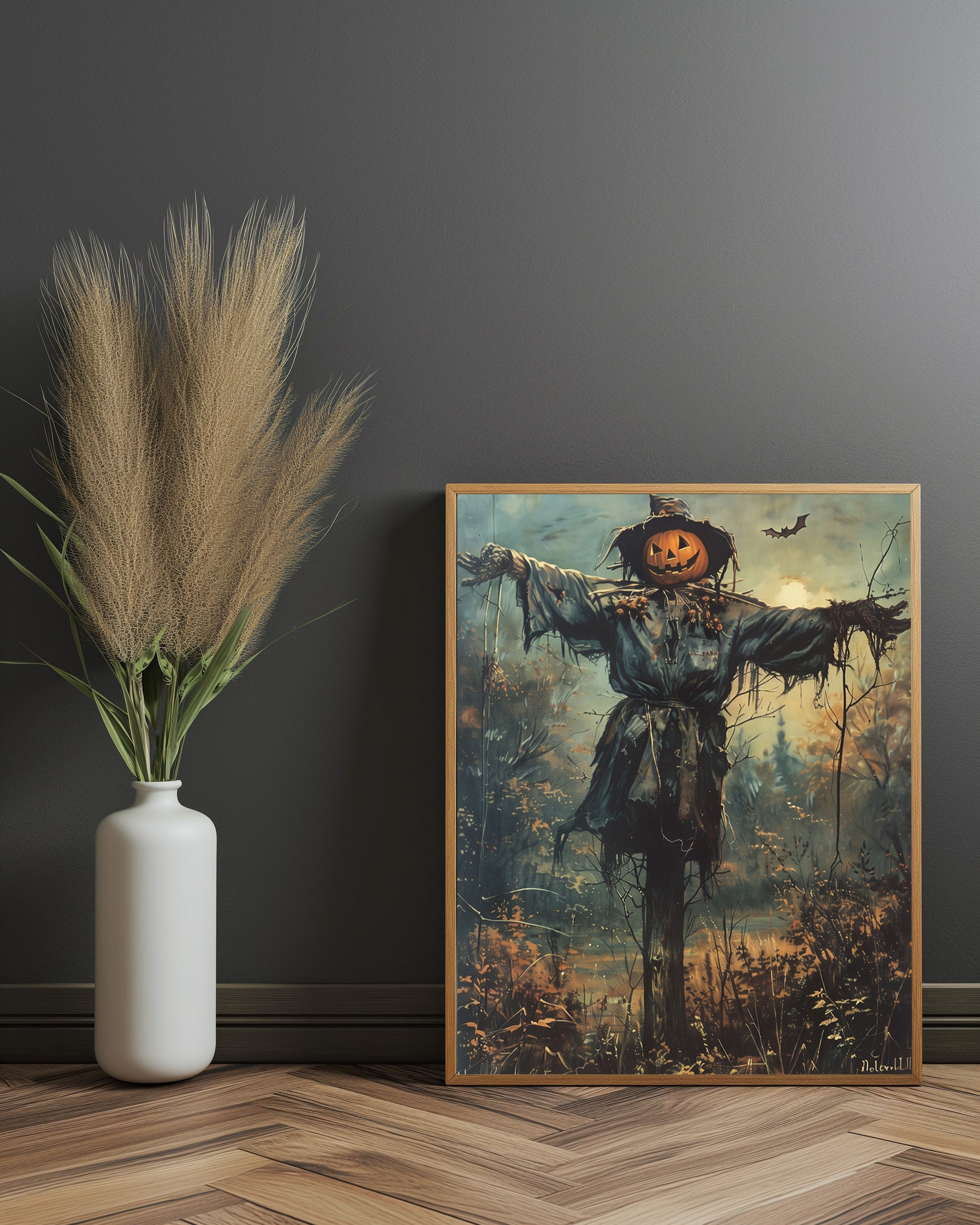 Vintage Halloween Scarecrow Print - Dark Cottagecore & Witchy Decor ...