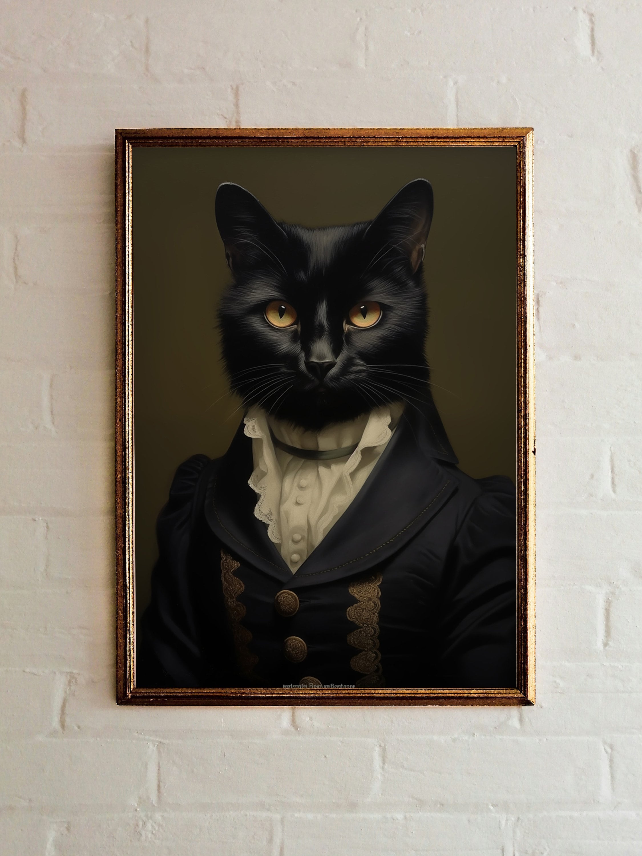 Victorian Gothic Cat in Regal Attire Digital Print Unique Vintage Cat ...