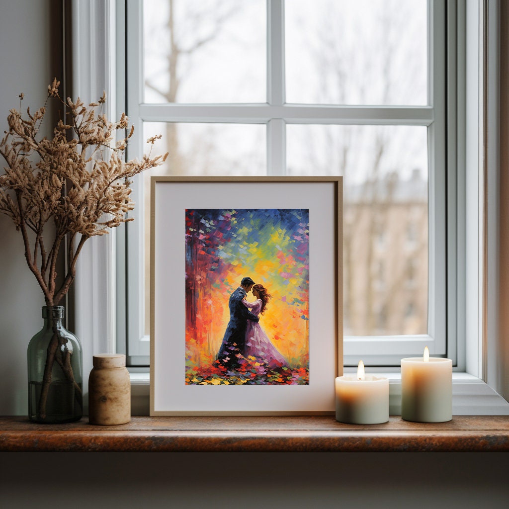 Valentines Day Wall Art Valentines Day Dancing Couple Decor Romantic ...