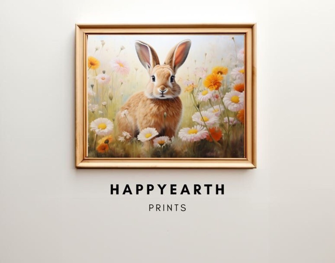 Vintage Spring Bunny Print: Farmhouse Easter Decor (digital Download ...