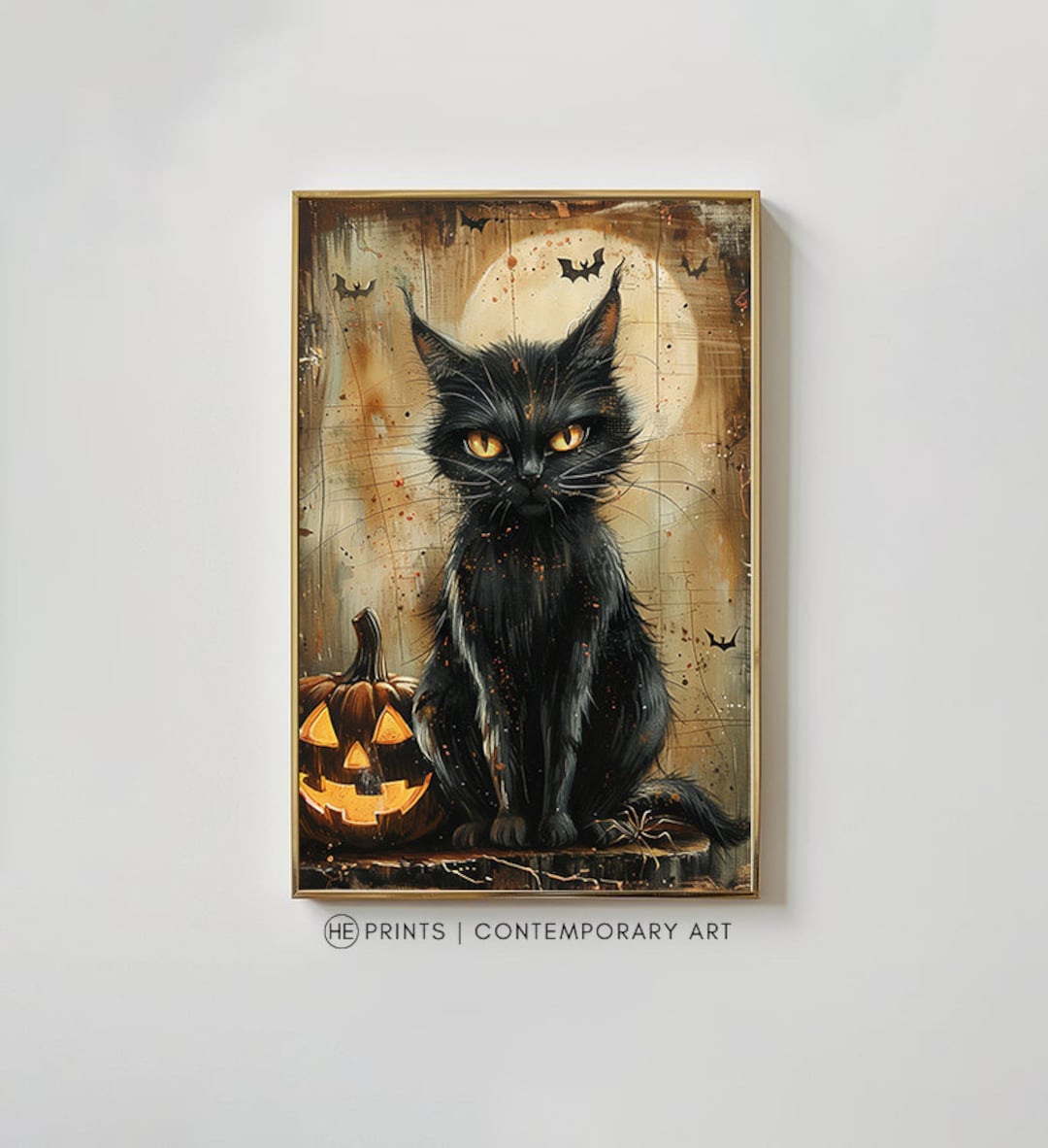 Black Cat Halloween Printable - Dark Academia & Wicca Art | Black Cat ...