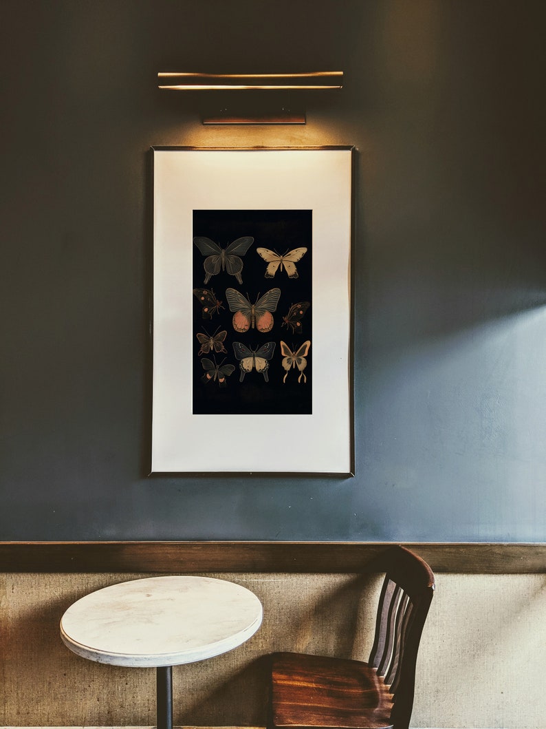 Victorian Gothic Moth Print: Dark Botanical Illustration (digital ...