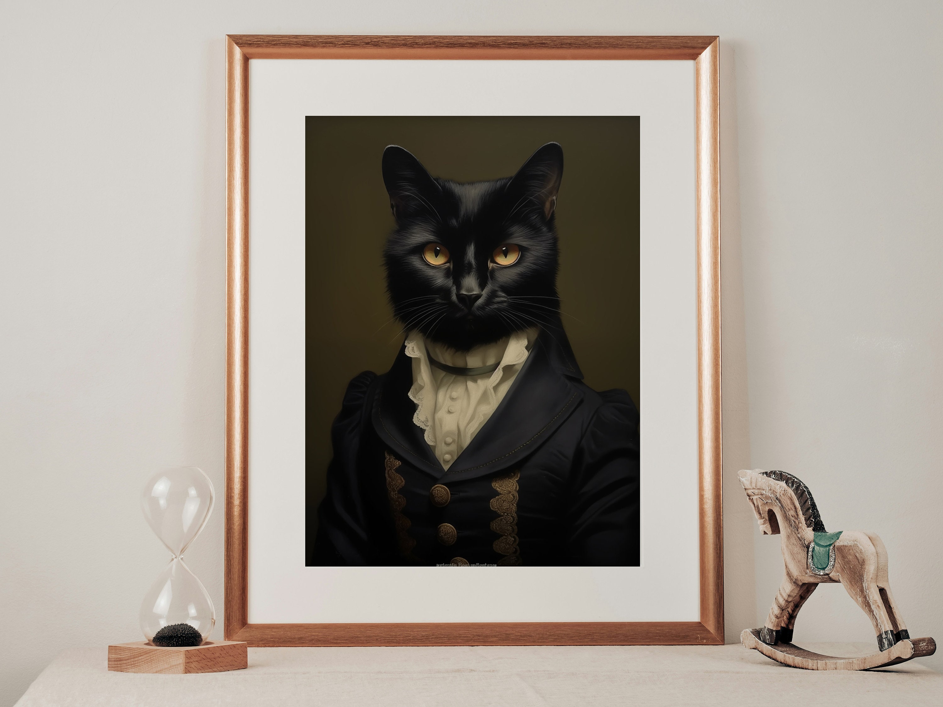 Victorian Gothic Cat in Regal Attire Digital Print Unique Vintage Cat ...