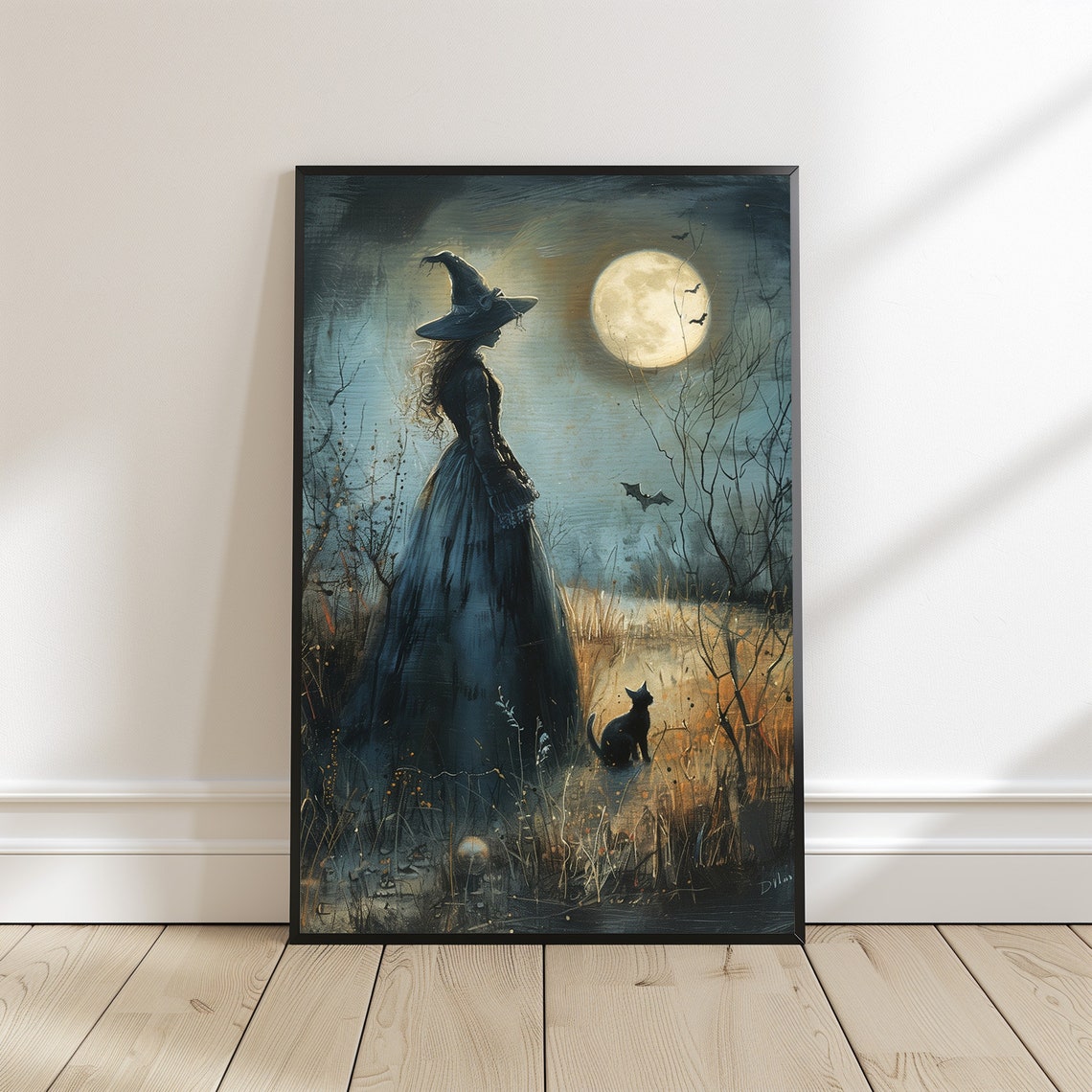 Vintage Halloween Witch Print Dark Cottagecore & Witchy Decor ...