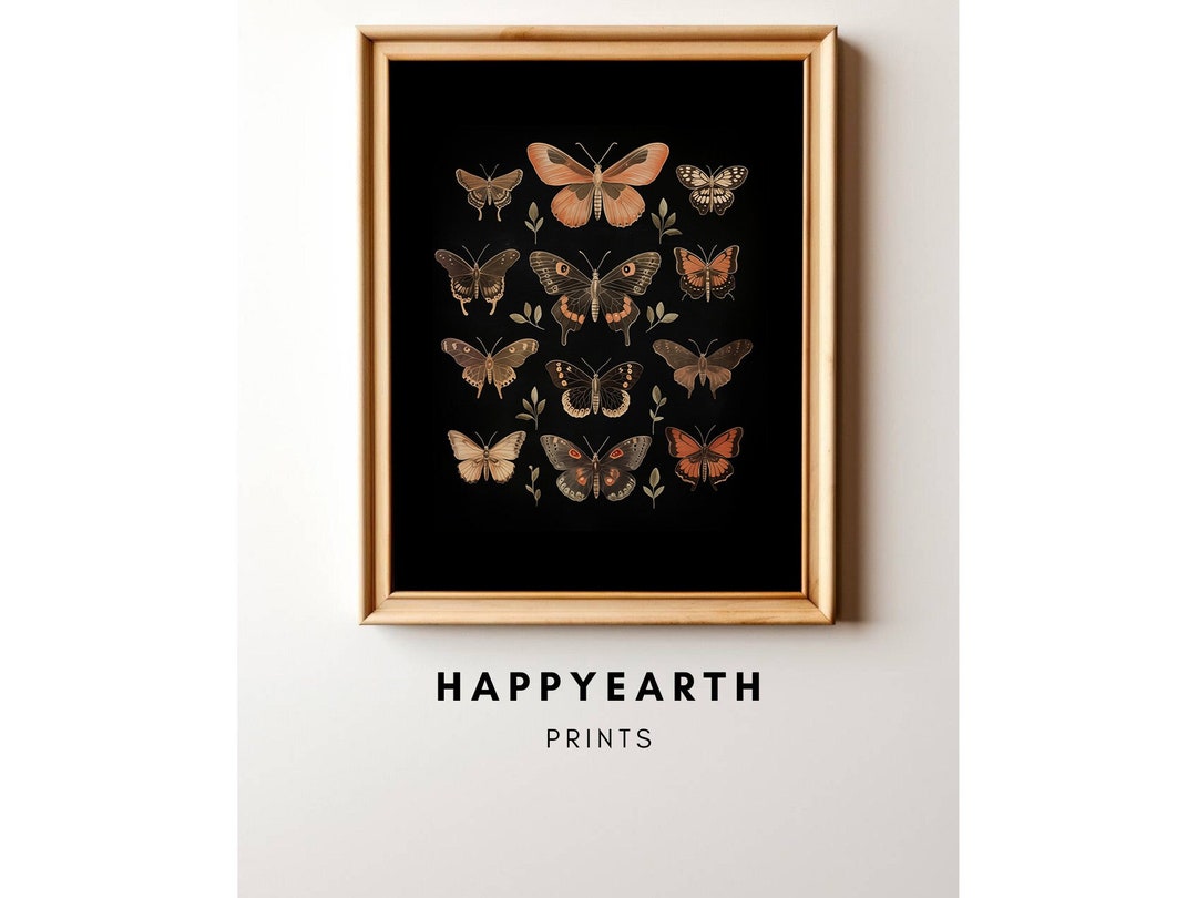 Dark Moth Art Print: Victorian Gothic Butterfly Illustration (digital ...
