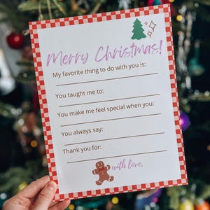 Child Interview Teacher Christmas Card, Printable Gift (digital ...