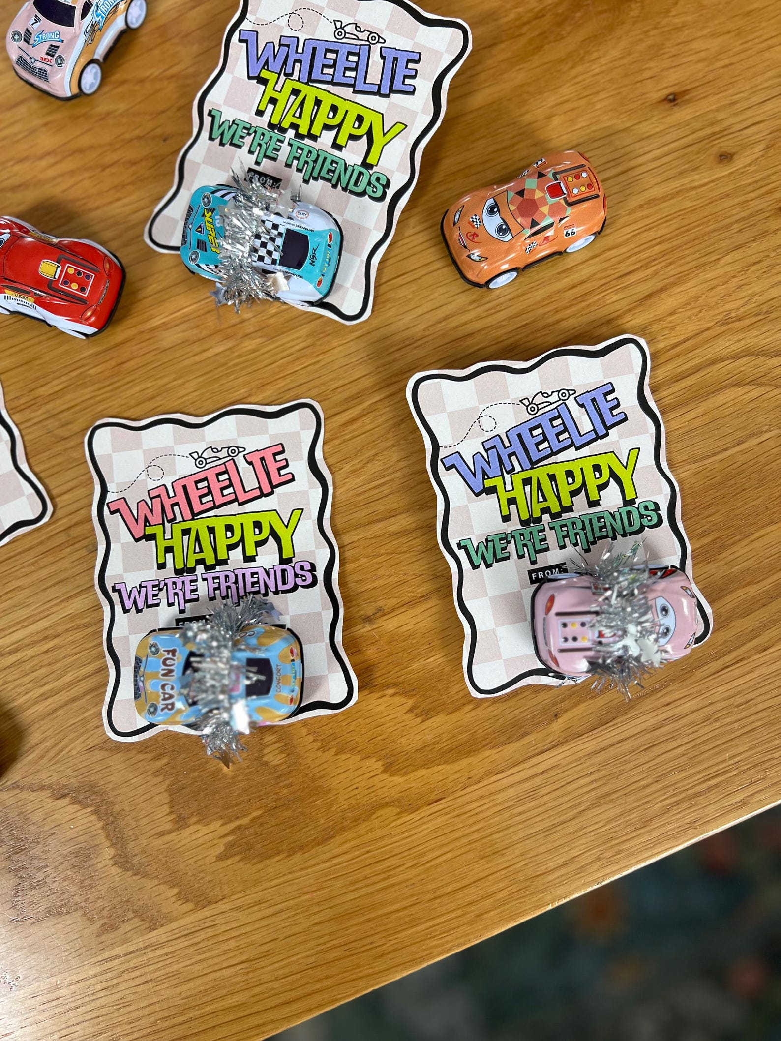 Valentines Printable Wheelie Happy We're Friends Valentines Racecar ...