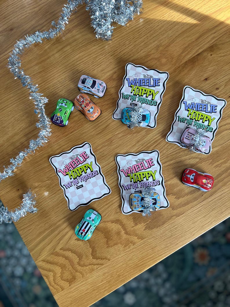 Valentines Printable Wheelie Happy We're Friends Valentines Racecar ...