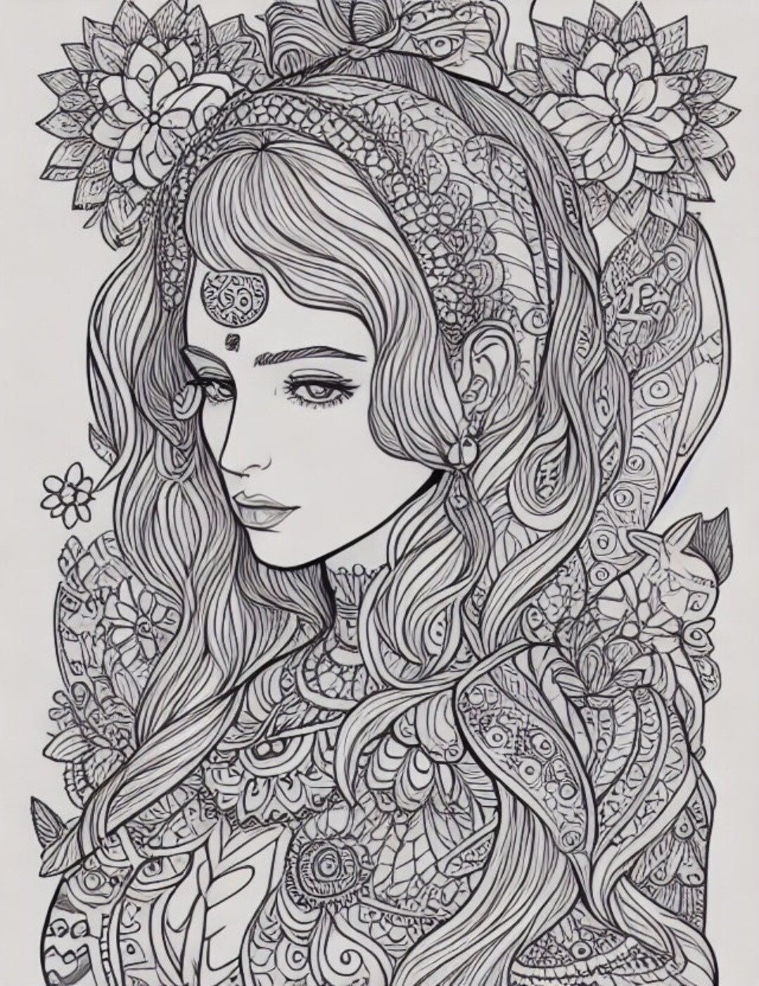 Muse Coloring Page-printqdesigns Printable Adult Beautiful - Etsy