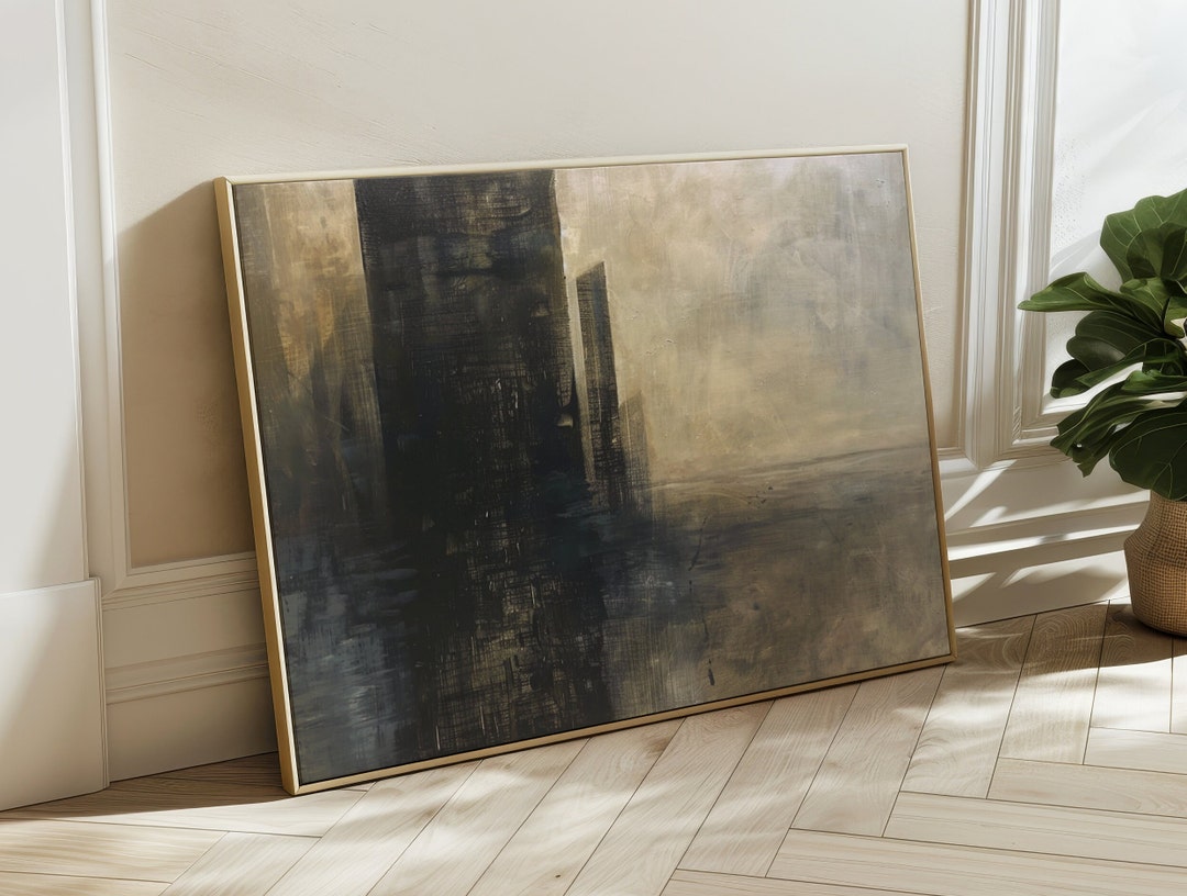 Desolated City Art | Abstract Skyscraper Art | Dark Gold Minimalistic ...
