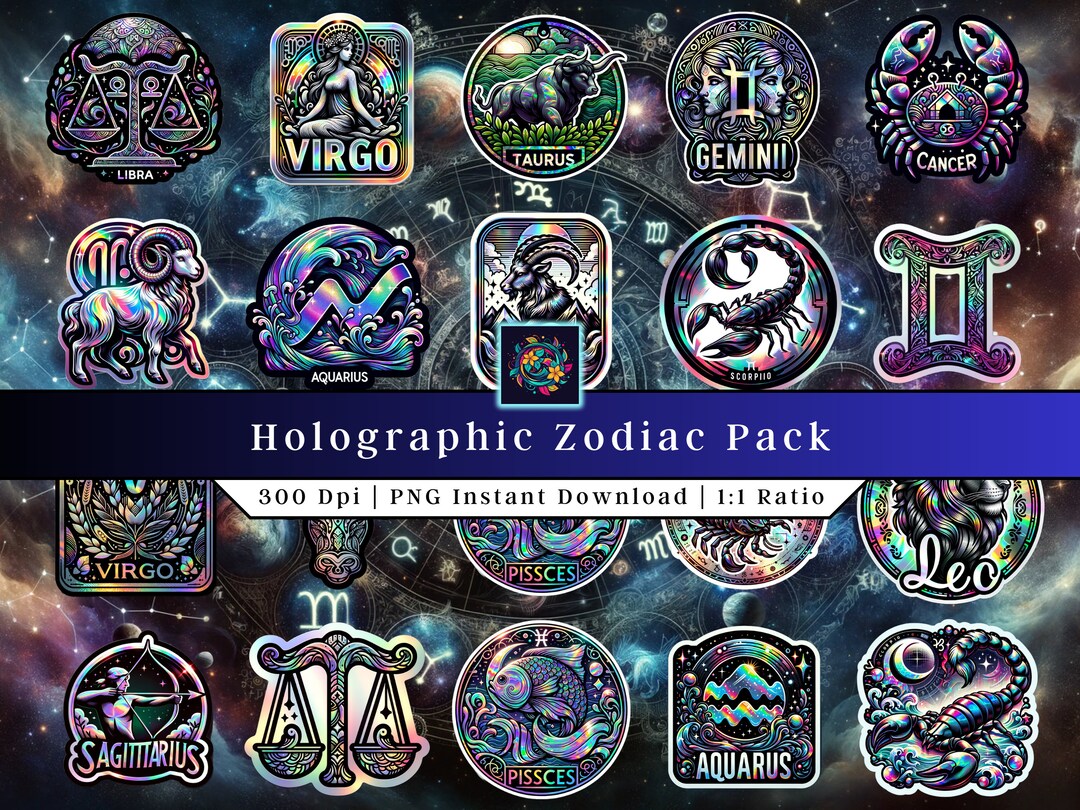 Zodiac Pack | Clip Art | Printable Stickers | Astrology | Zodiac Sign ...