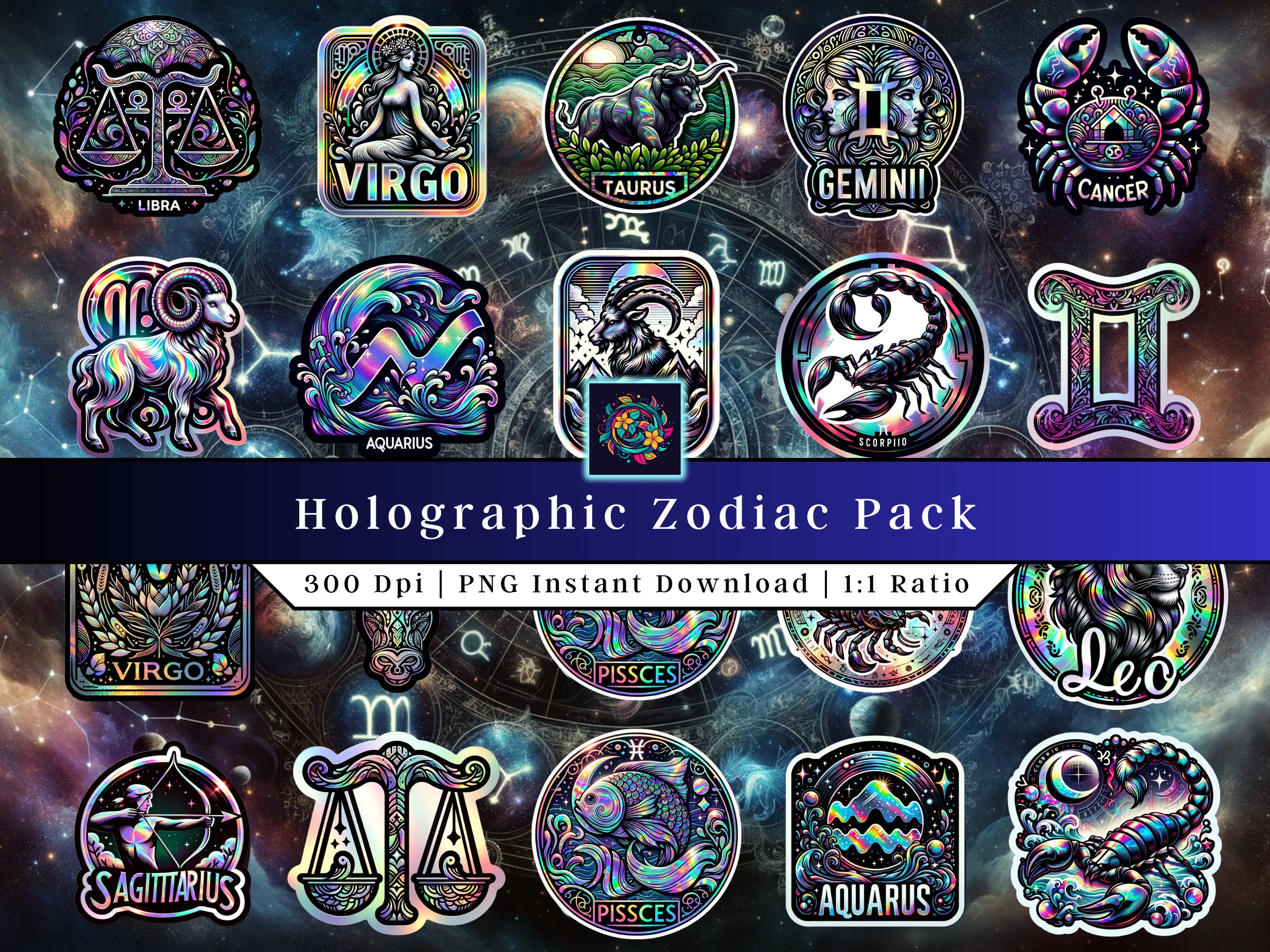 Zodiac Pack | Clip Art | Printable Stickers | Astrology | Zodiac Sign ...