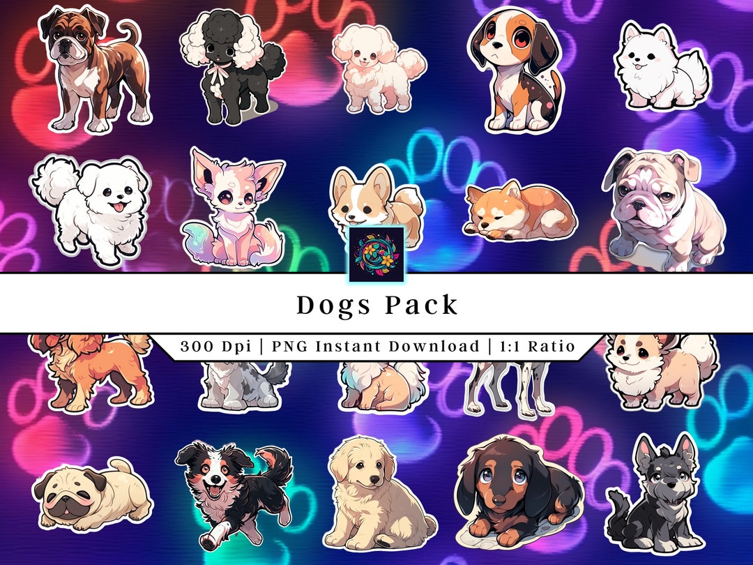 Dog Sticker Design | Clip Art | Printable Stickers | Dog PNG | Dog ...