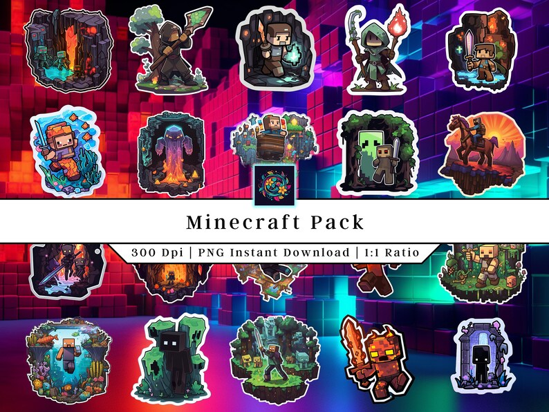 Minecraft Design | Clip Art | Printable Stickers | Minecraft PNG ...