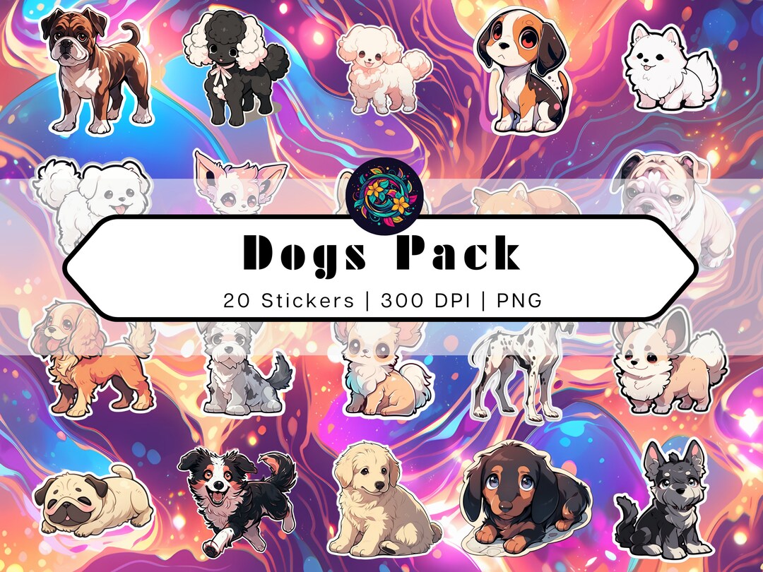 Dog Sticker Design Clip Art Printable Stickers Dog PNG - Etsy