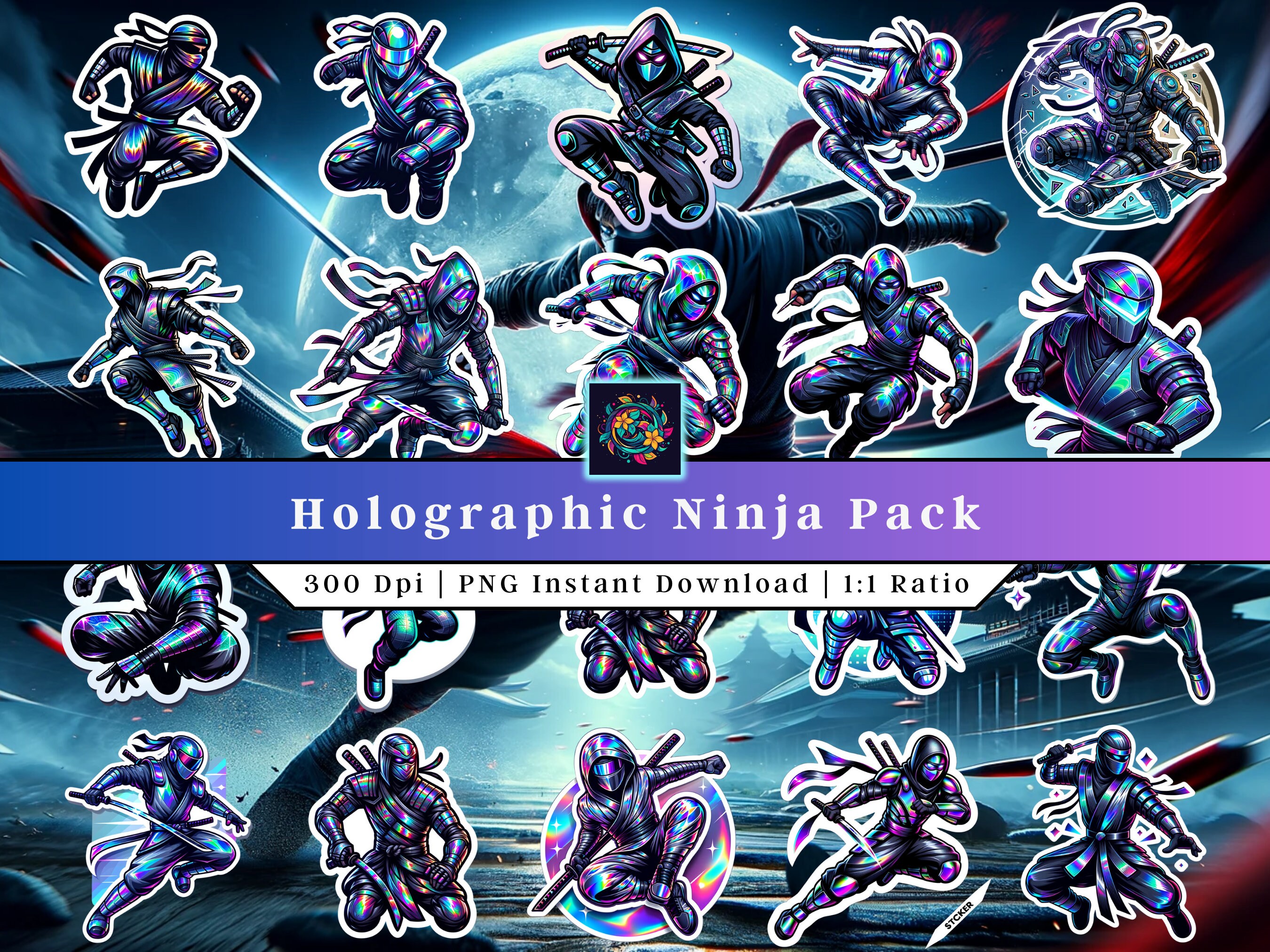 Ninja Pack | Clip Art | Printable Stickers | Boys | Ninja Stickers ...