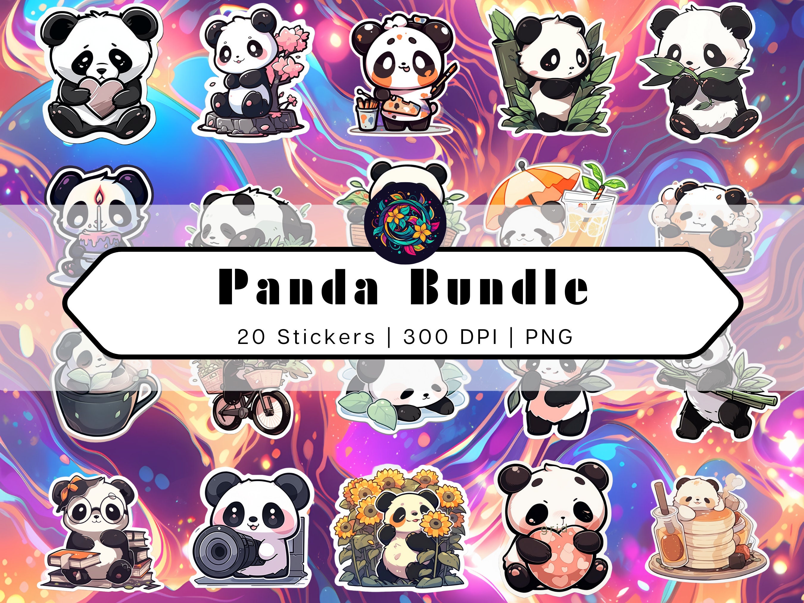 Cute Panda Stickers Design | Clip Art | Printable Stickers | Panda PNG ...