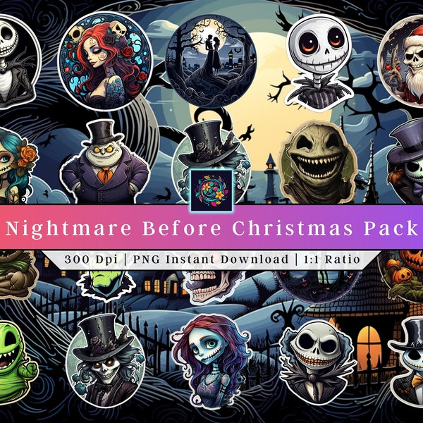 Nightmare Before Christamass Stickers - Etsy
