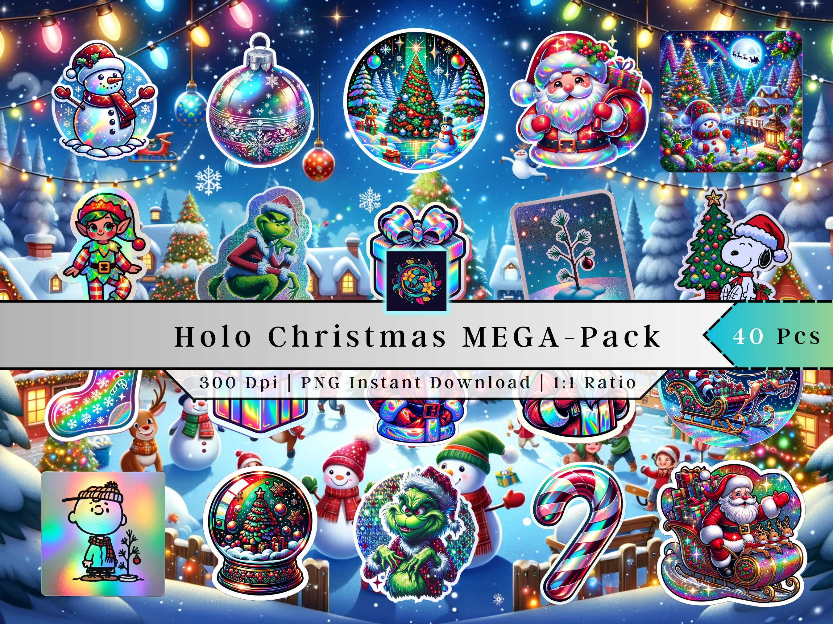 Christmas Pack | Clip Art | Printable Stickers | Christmas | Santa ...