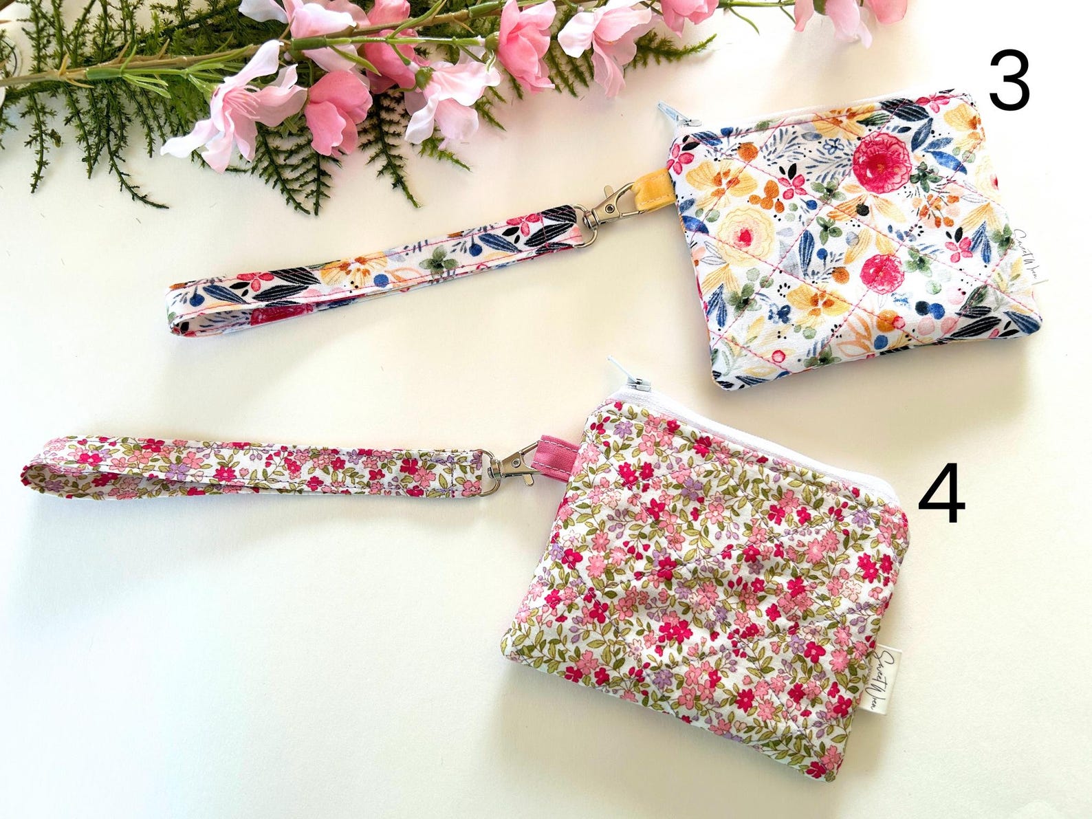 Quilted Wristlet Wallet, Mini Wallet, Quilted Zipper Pouch, Small ...