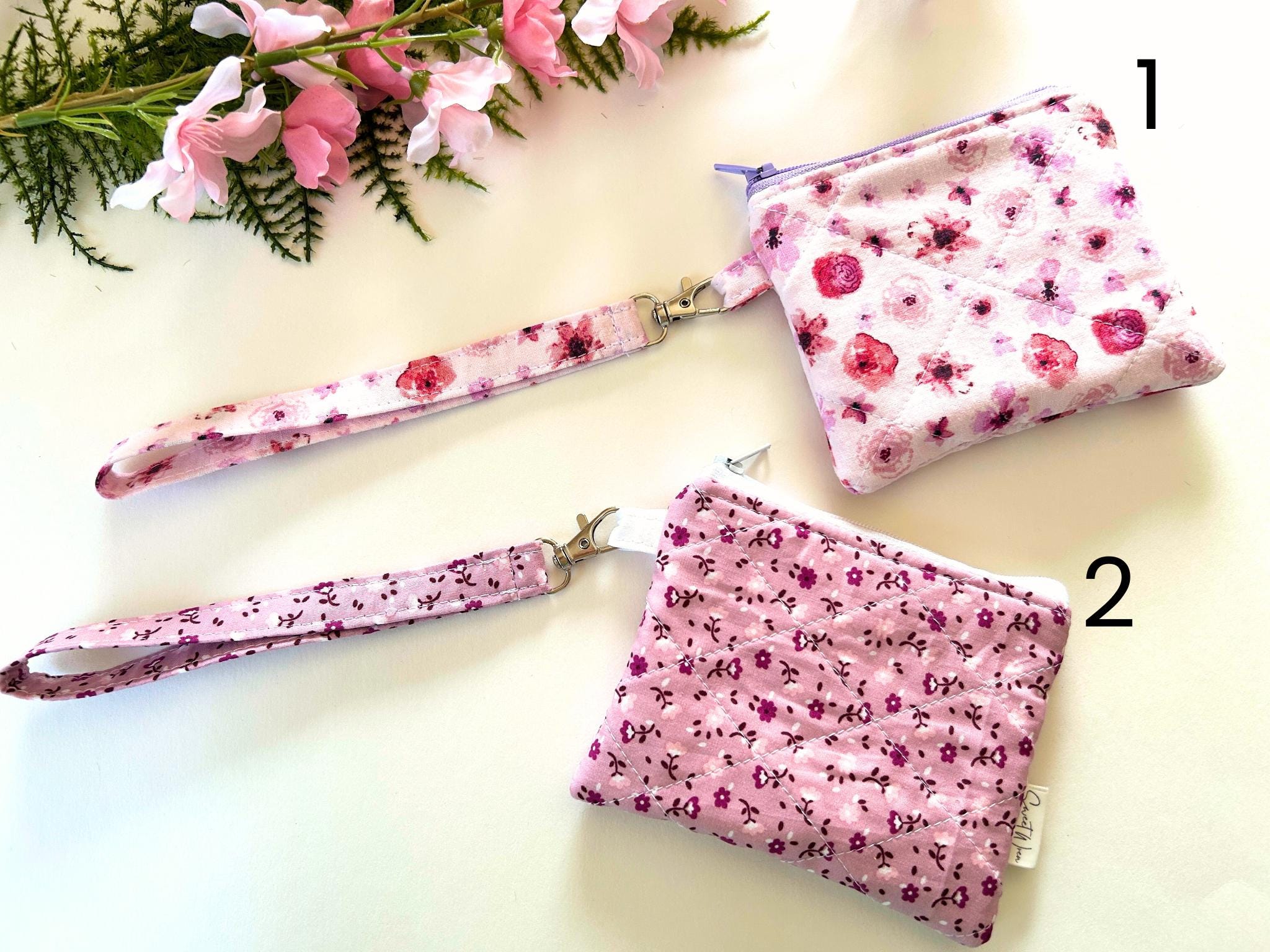 Quilted Wristlet Wallet, Mini Wallet, Quilted Zipper Pouch, Small ...