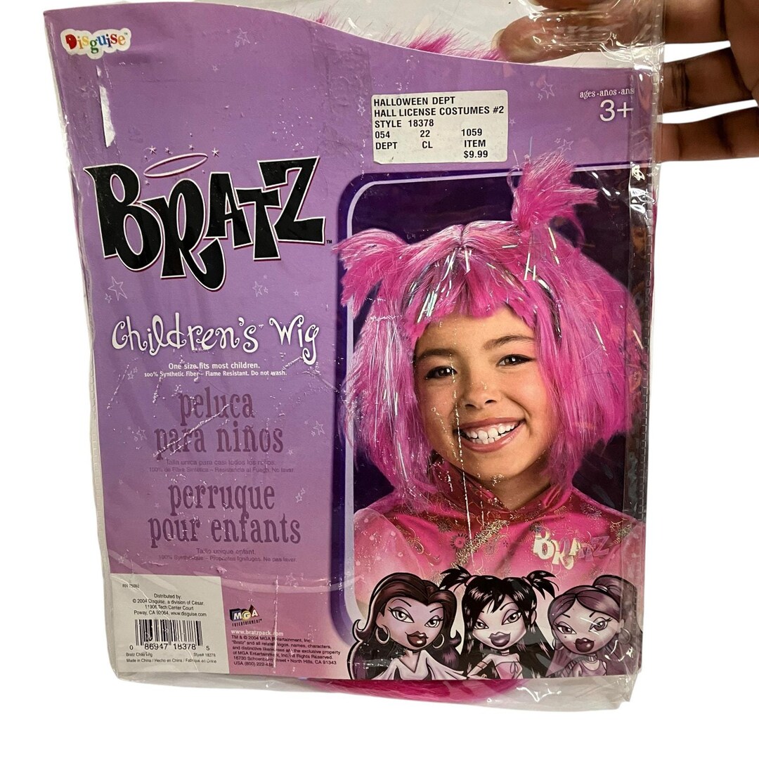 Vintage 2004 Y2K Bratz Girl's Pink Wig Halloween Costume - Etsy