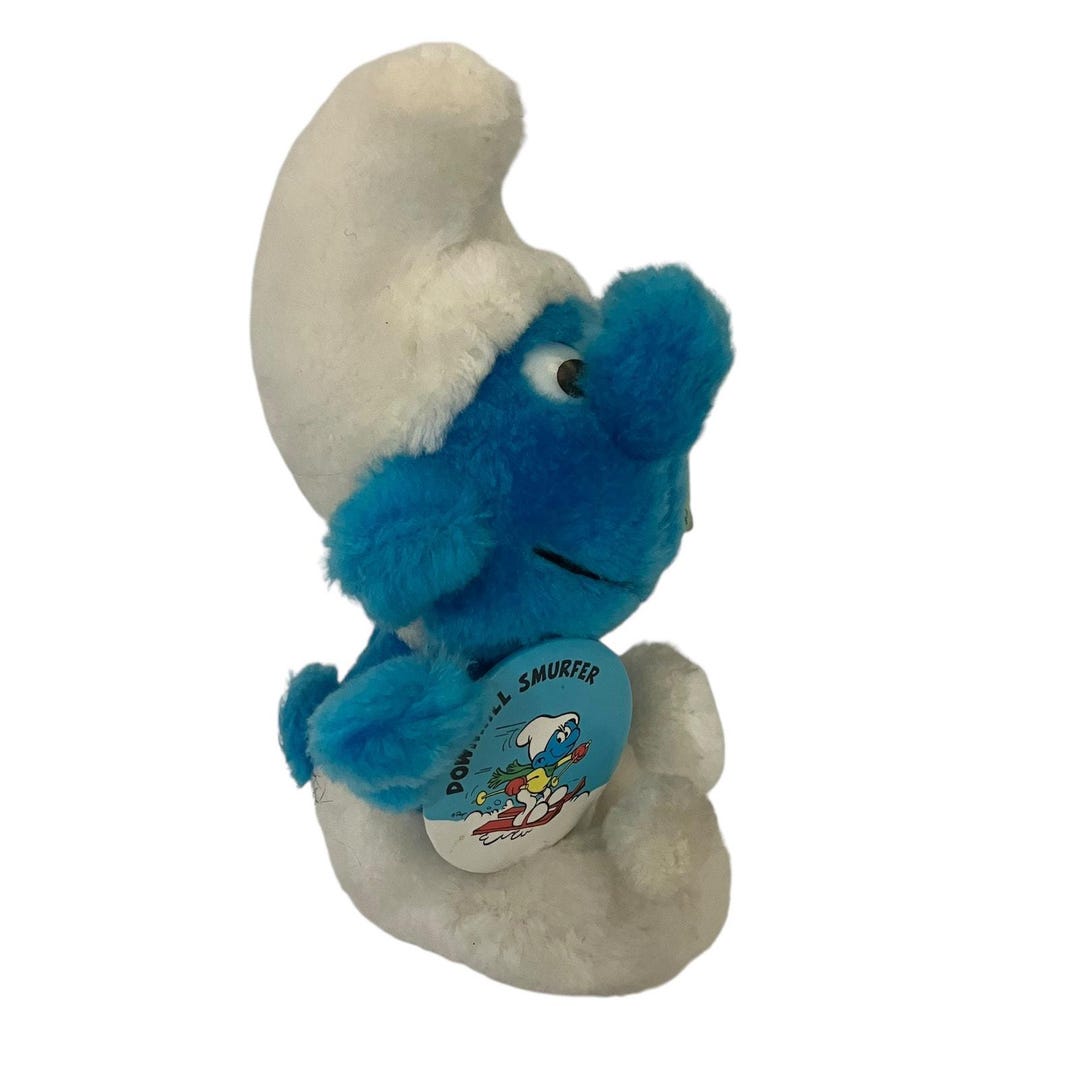 Vintage 1980's Smurf Bean Bag Plush With Pin - Etsy