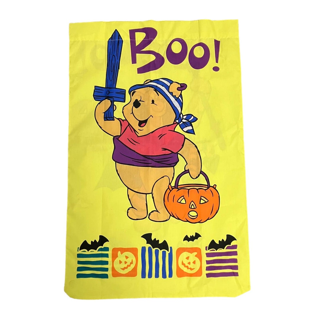 Vintage 1990's Disney Pooh and Tigger Boo! Yellow Halloween Pillowcase ...