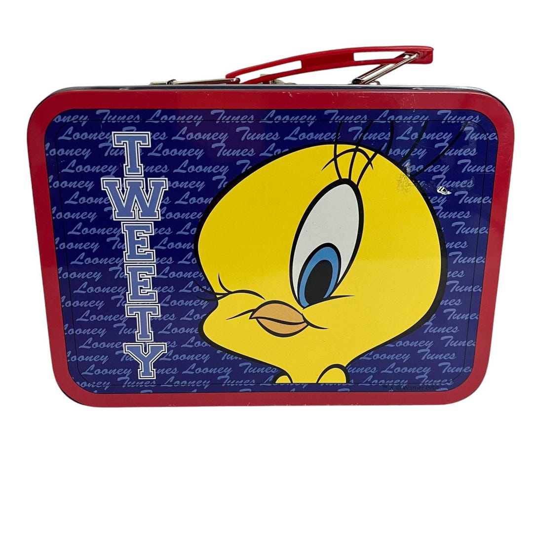 Vintage 1990's Looney Tunes Tweety Bird Metal Lunch Box - Etsy