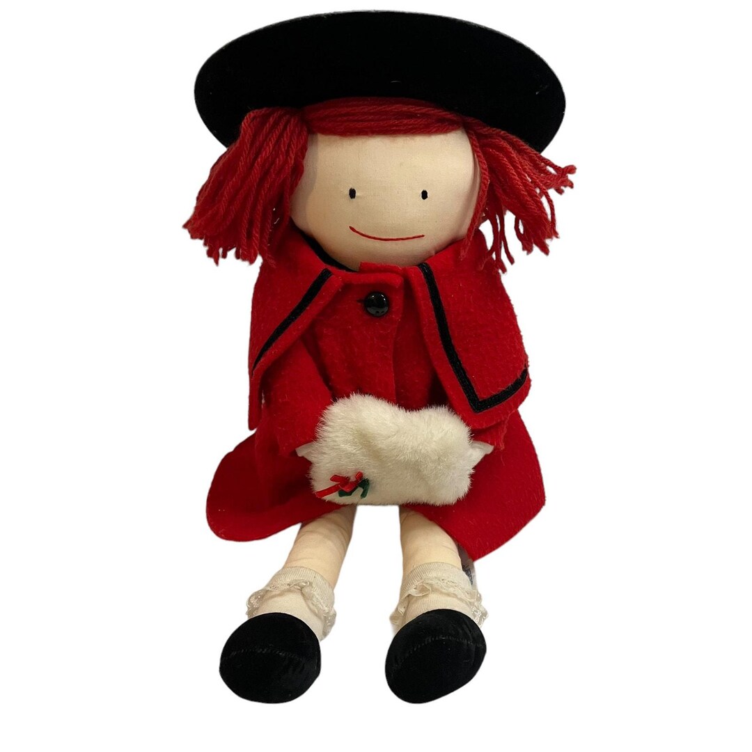 Vintage 1990 Eden Toys Madeline Red Coat Rag Doll Christmas Holiday ...