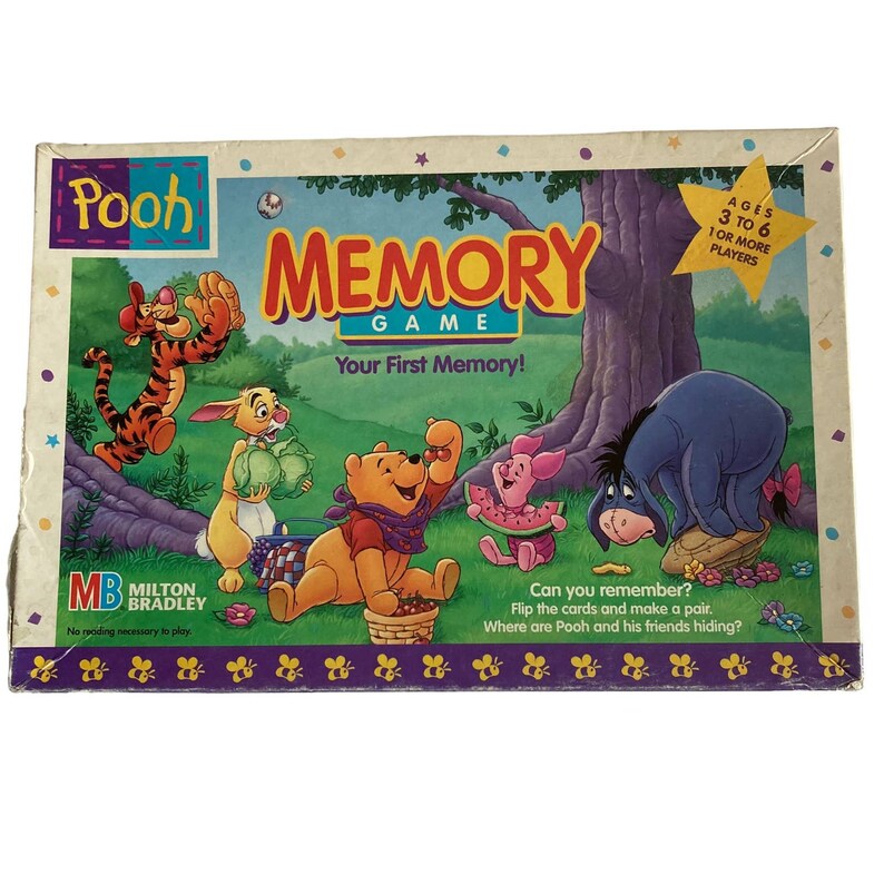 Vintage 1996 Milton Bradley Disney Pooh Memory Game - Etsy