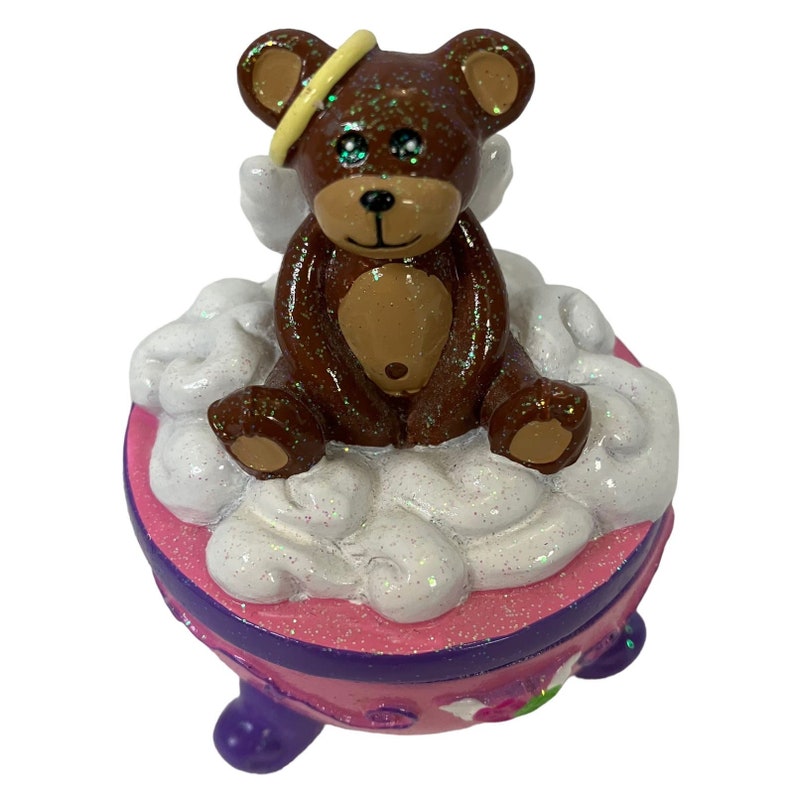 Vintage 2006 Y2K Claire's Angel Bear Pink Trinket Box - Etsy