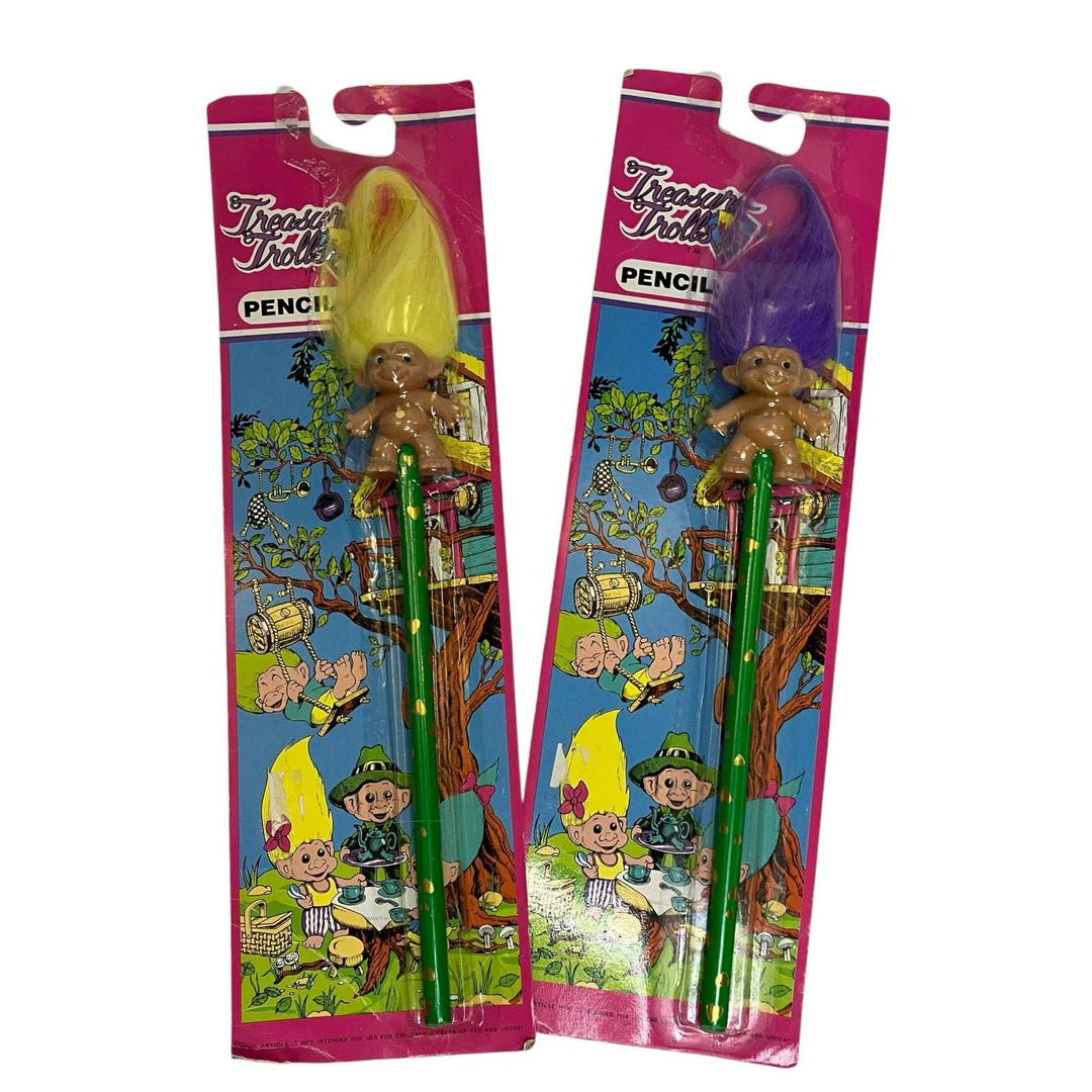 Vintage 1990s Treasure Trolls Pencils Set of 2 - Etsy