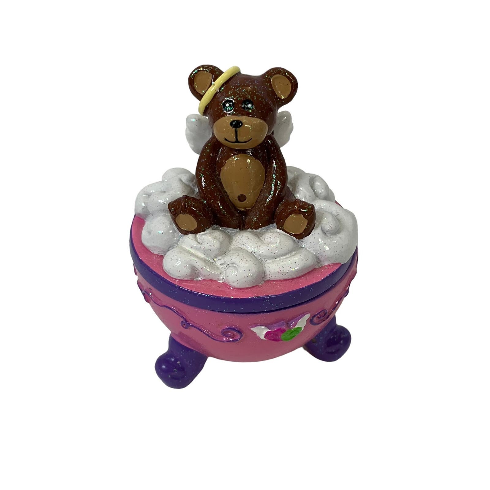 Vintage 2006 Y2K Claire's Angel Bear Pink Trinket Box - Etsy