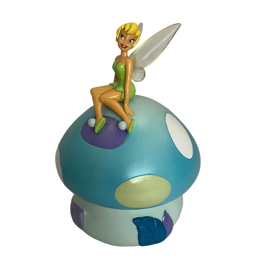 Vintage Disney Tinkerbell Glitter Mushroom Coin Bank - Etsy