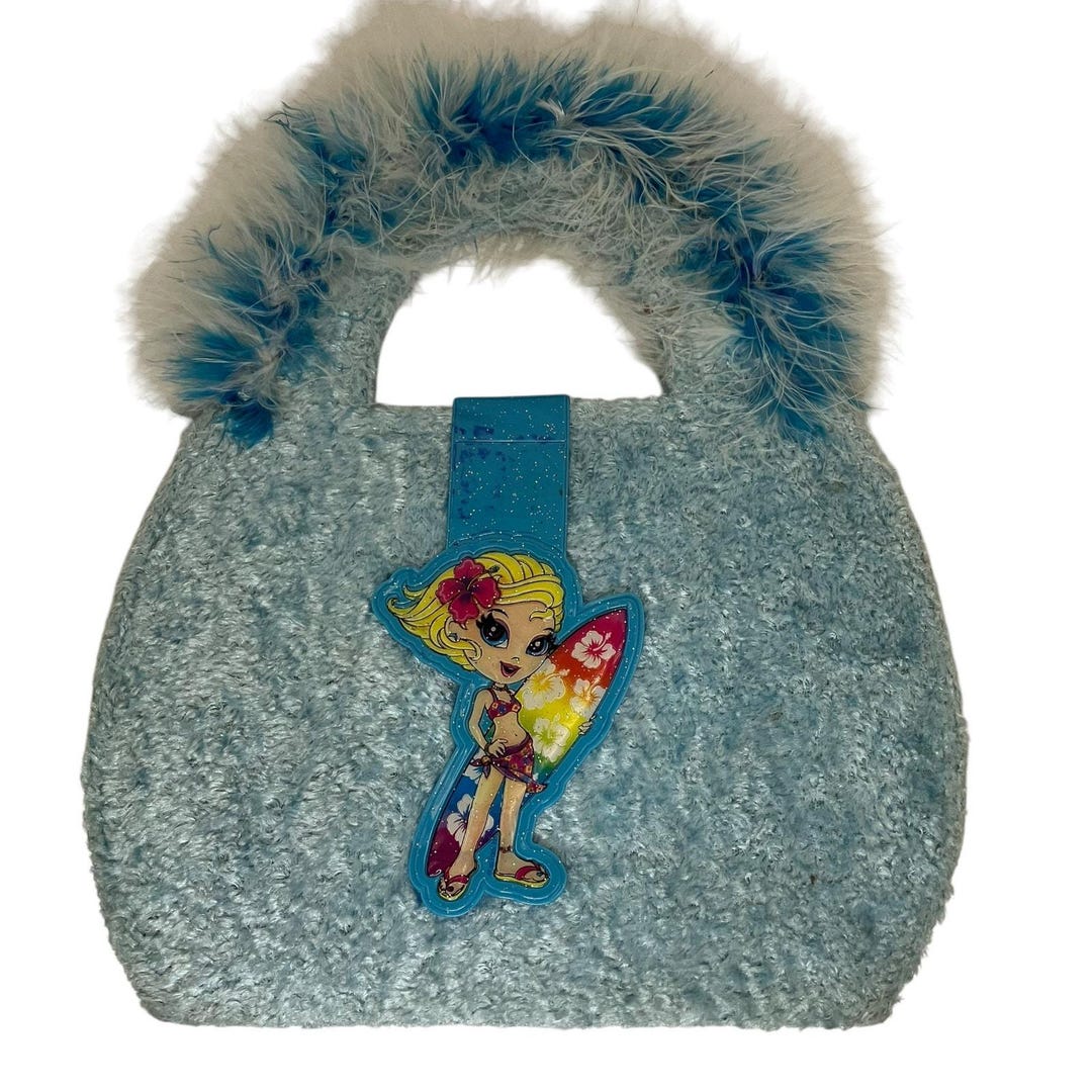 Vintage Y2K Lisa Frank Surfer Girl Blue Fuzzy Purse 6 Ring Binder - Etsy