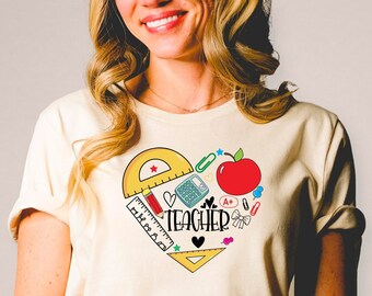 Retro Teacher Shirt Teach Love Cute Teacher Shirts Teacher - Etsy
