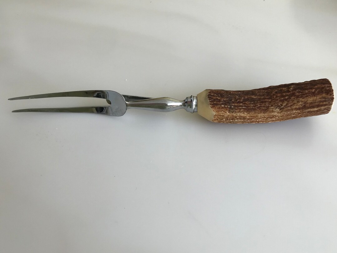 Vintage Stag Antler Carving Fork - Etsy